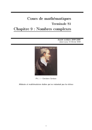 Exo Complexes - NOMBRES COMPLEXES Calculer le module et l’argument des ...