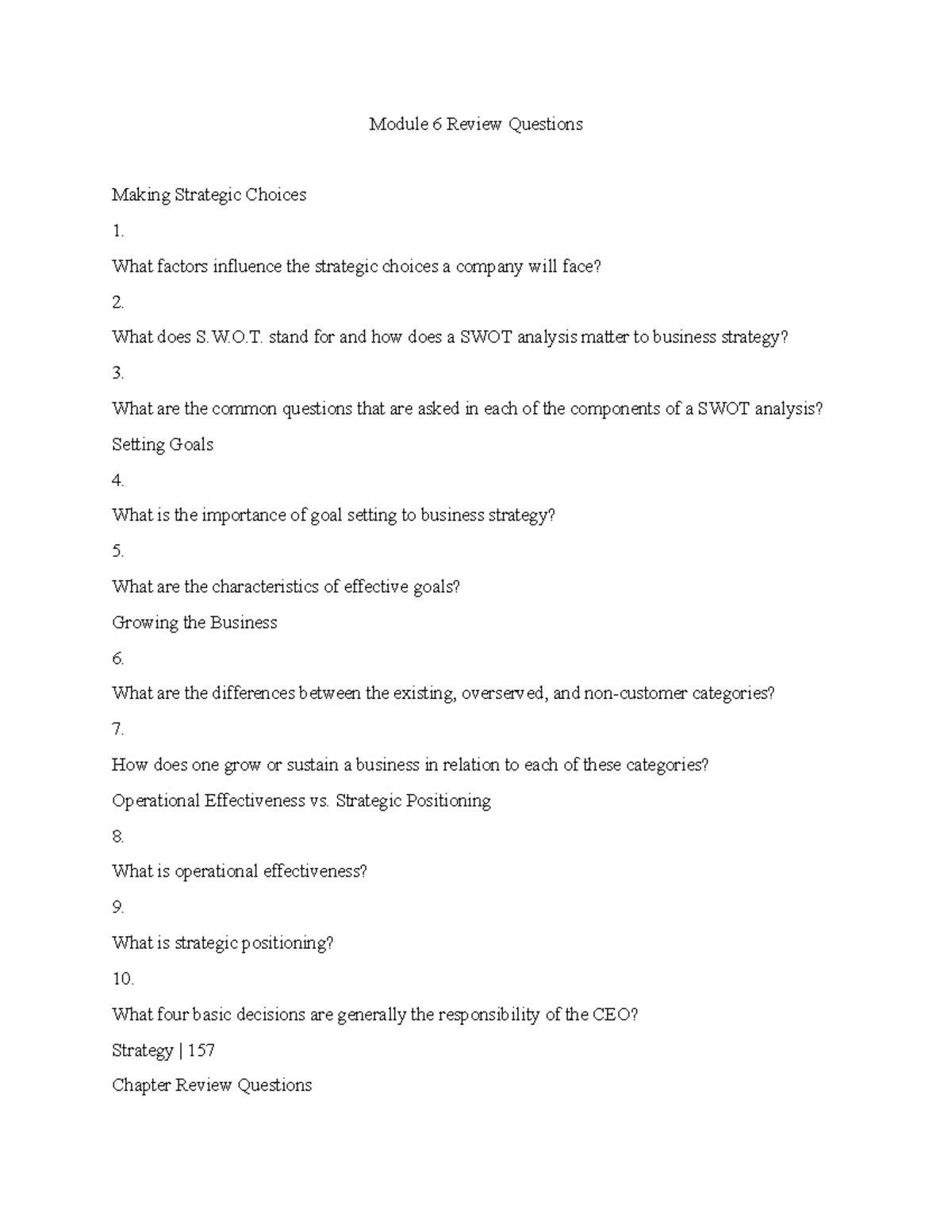 E Text Module 6 Review questions - Module 6 Review Questions Making ...