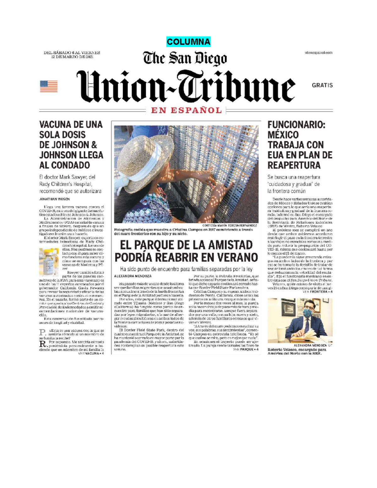 Columna - Ejemplos de géneros periodísticos - Periodismo para ...