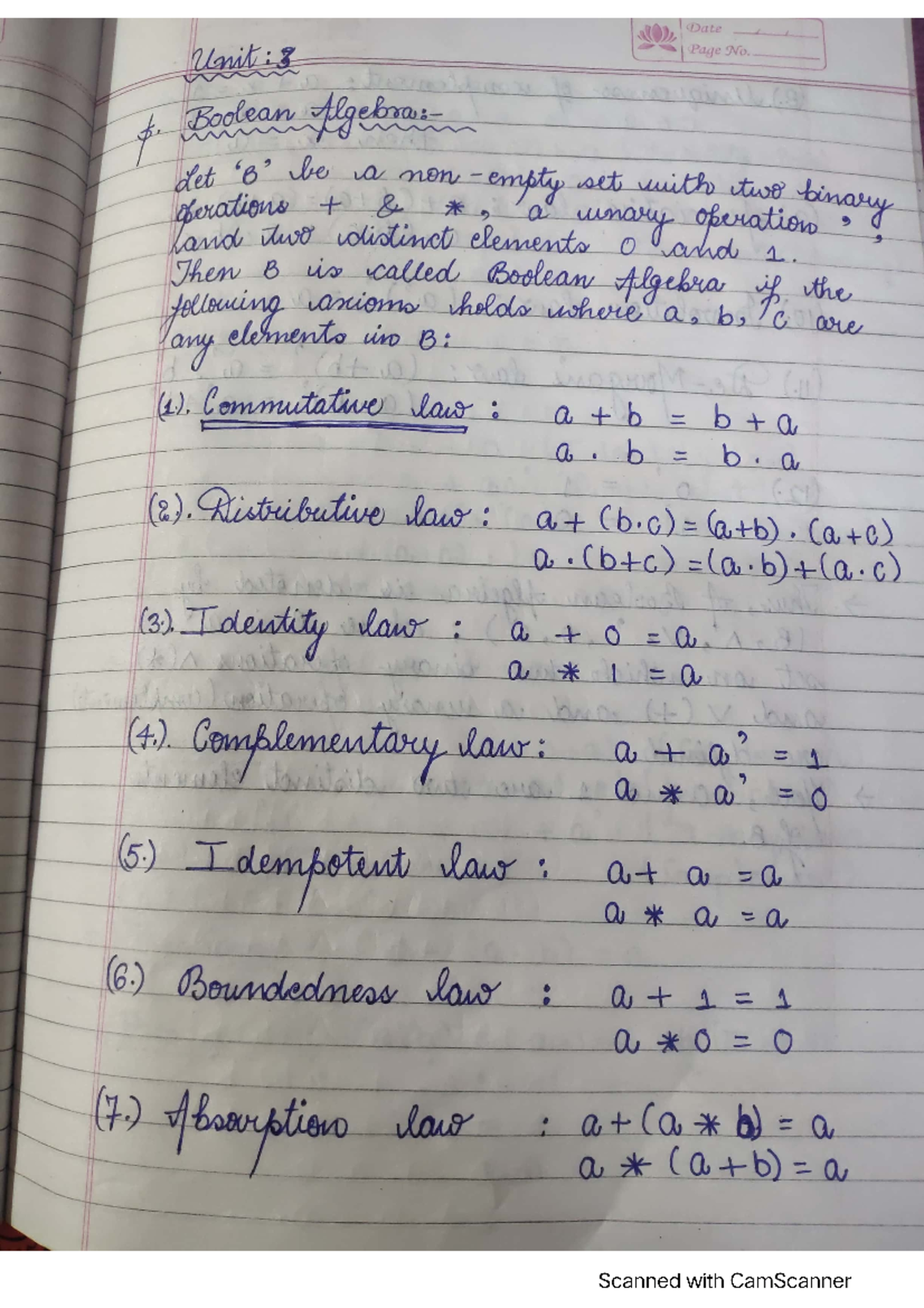 Boolean Algebra unit 3 - B.tech - Studocu