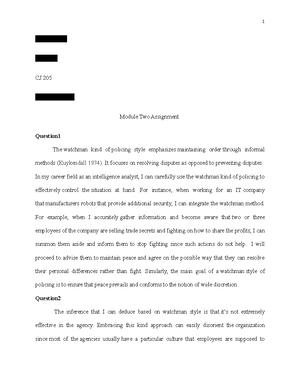 CJ-205-T5236 2-2 Module Two Assignment - Name :Rachel Joseph Student id ...