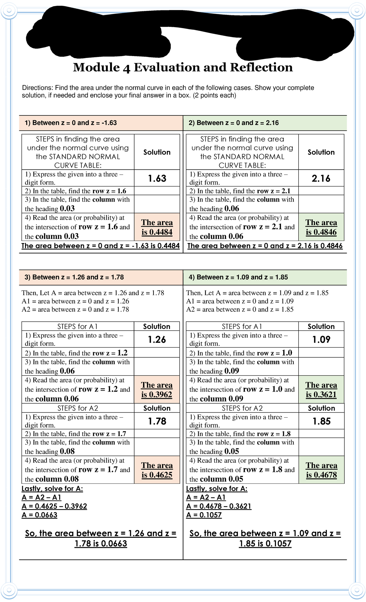 Stat Prob Module 4 Evalution and Reflection Yamada Nami 11 St - Nami C ...