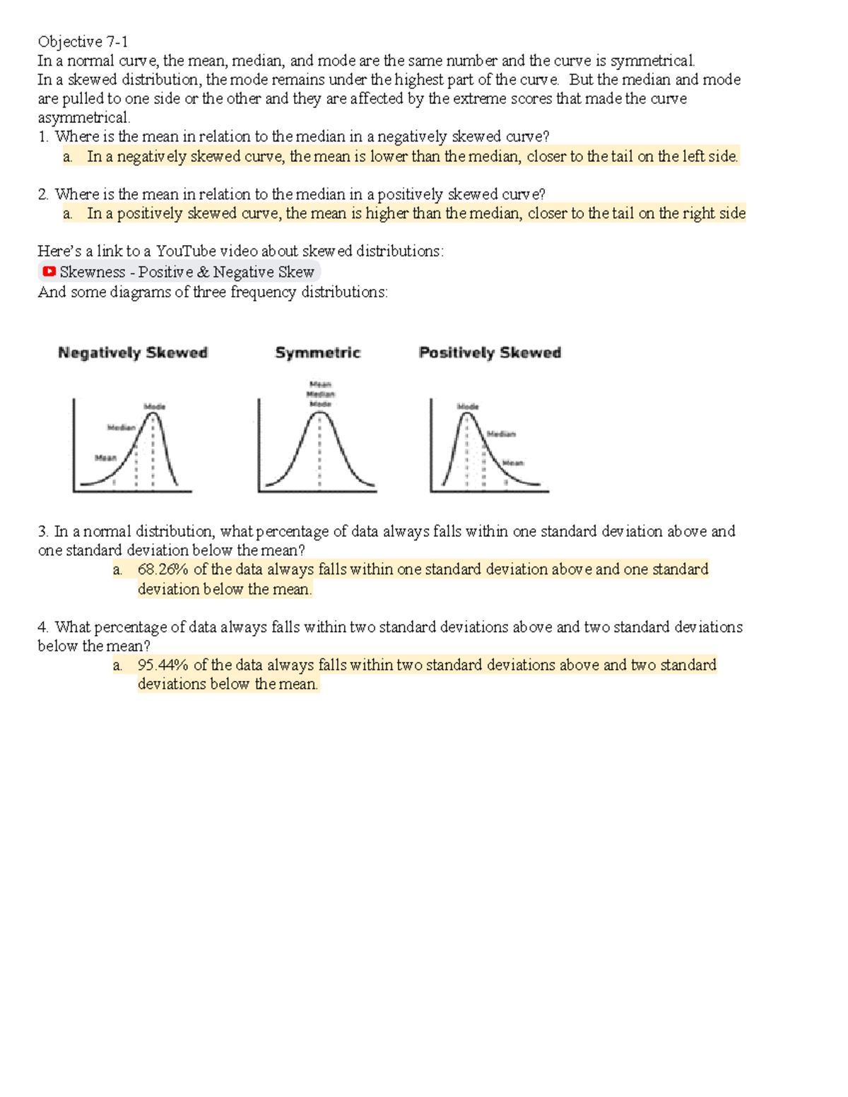 Study Guide for Test on Units 1-5 (Modules 1-25) - Objective 7- In a ...