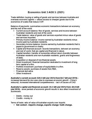 Economics- Unit 3 - Grade: 12 - Victorian Certificate of Education ...