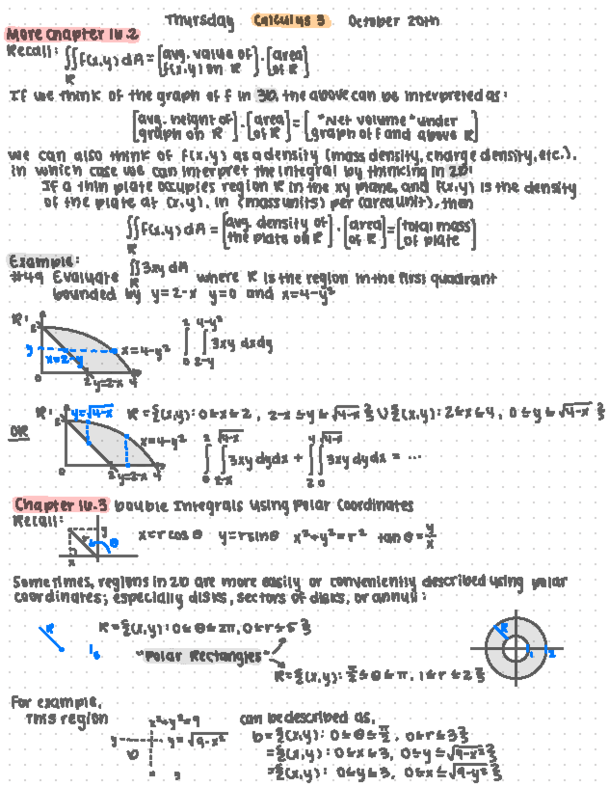 Calculus 3 Calc 3 Lecture Notes Thursday Calculus 3 October20th More Chapter Recall Ff ×
