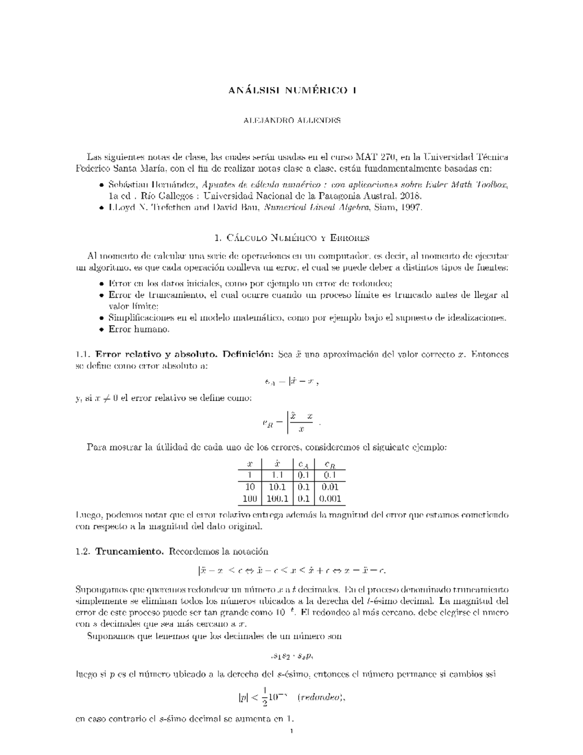 Apuntes Teoria del error - Análisis Numérico - Studocu