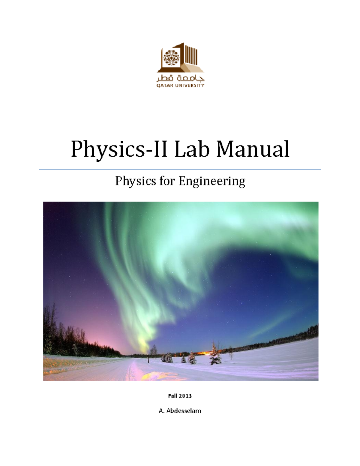 PHYS-194-New-Manual v5 - Physics-II Lab Manual Physics for Engineering ...