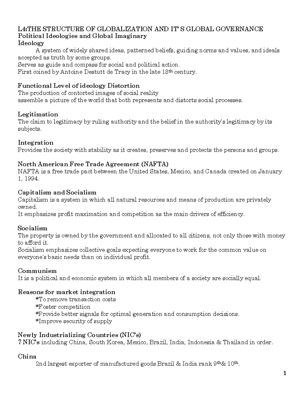 20 - 1 L4:THE STRUCTURE OF GLOBALIZATION AND IT’ S GLOBAL GOVERNANCE ...