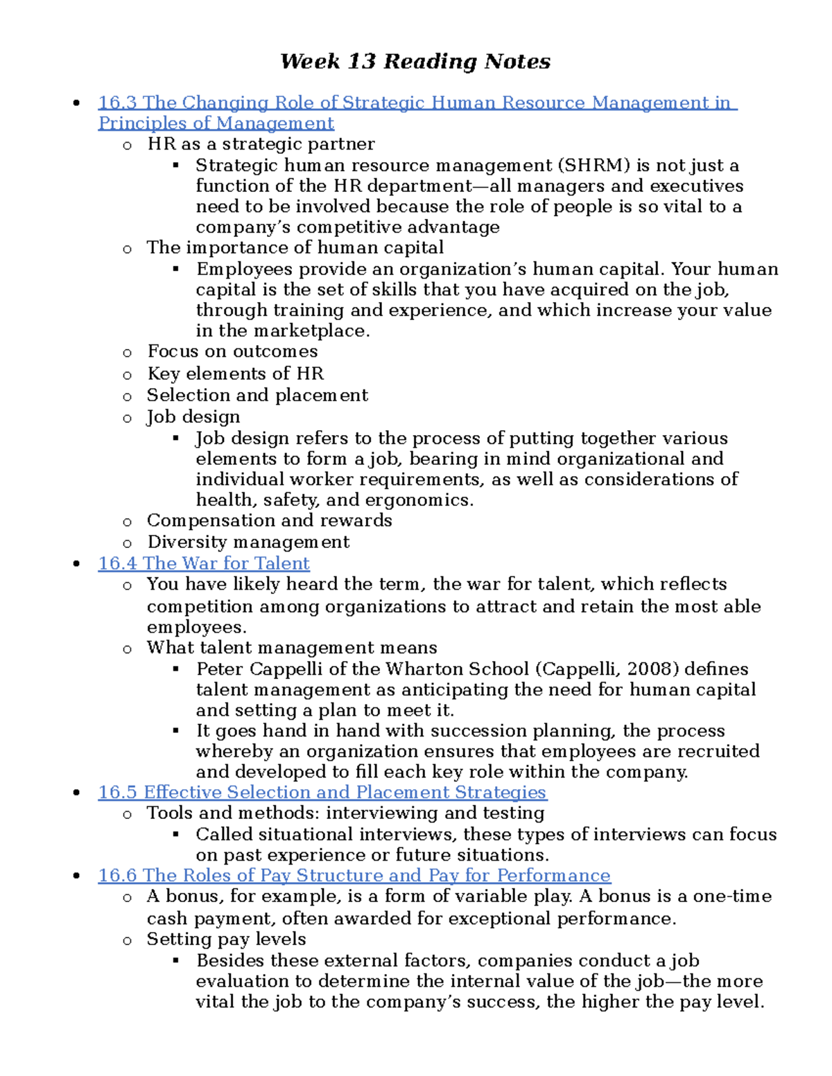 Week 13 Reading Notes - Week 13 Reading Notes 16 The Changing Role of ...