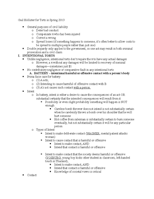 Torts Law Outline - Professor Pittman - A. Proximate Cause (Legal Cause ...