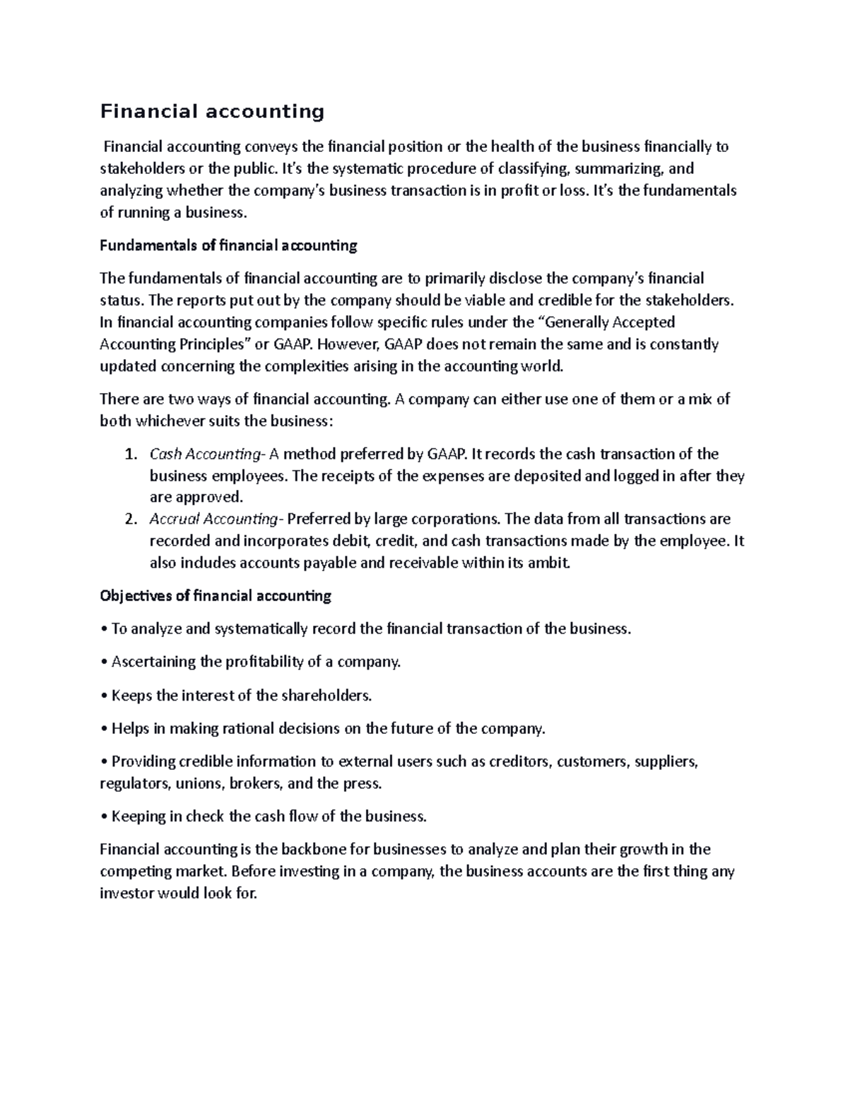 Financial Accounting - Finance assignment - Financial accounting ...