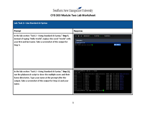 CYB 300 Milestone Two Checklist - CYB 300 - SNHU - Studocu