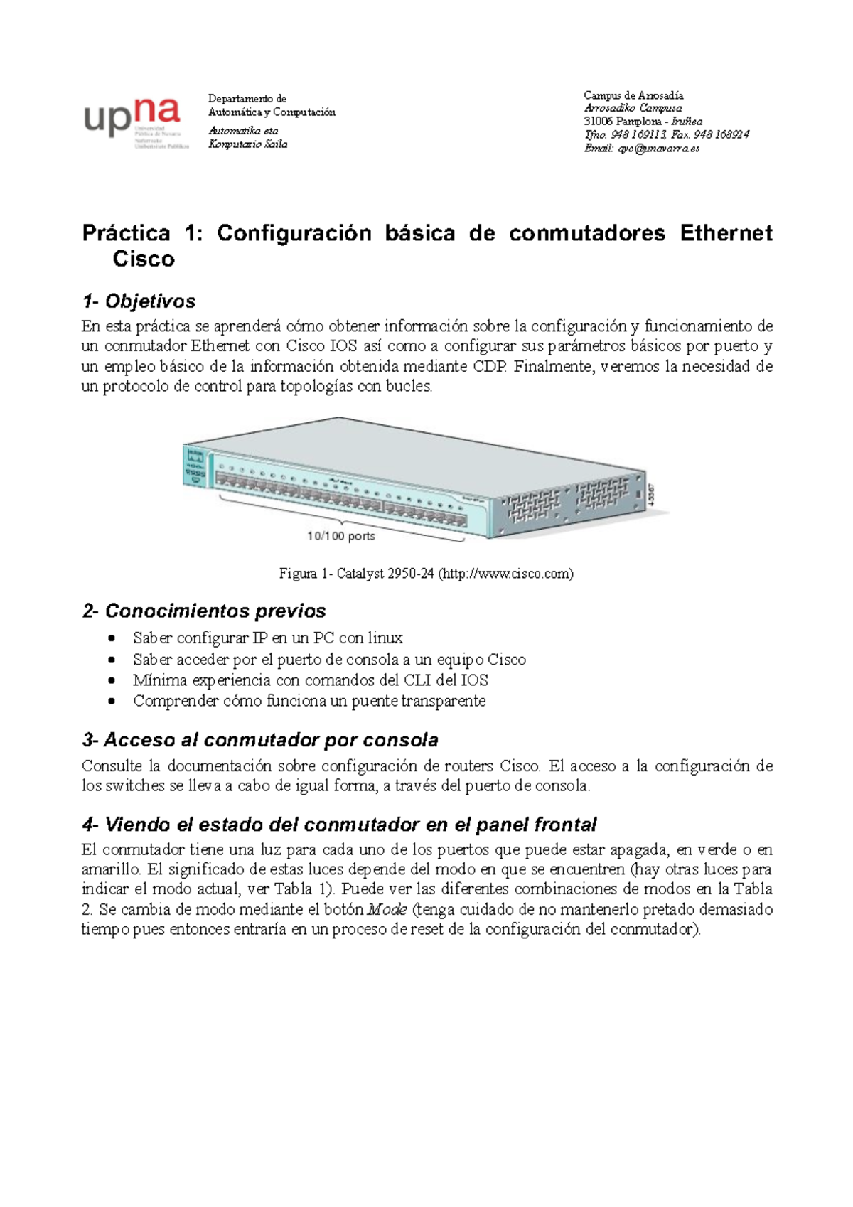Todas las practicas Cisco Switches - Departamento de Automática y ...