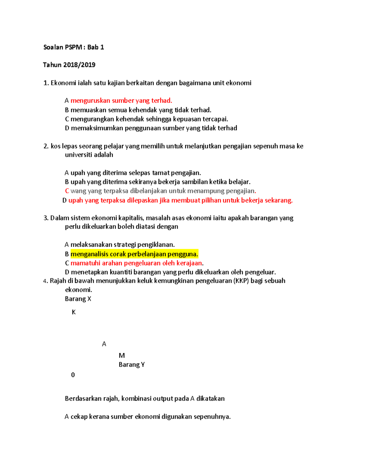 AE015 PSPM BAB 1 - aconomic - Soalan PSPM : Bab 1 Tahun 2018/ Ekonomi ialah satu kajian ...