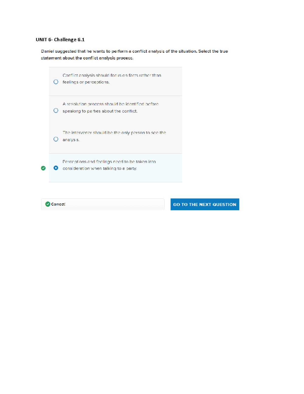 Conflict Resolution UNIT 6 Challenge 6 - UNIT 6- Challenge 6. - Studocu