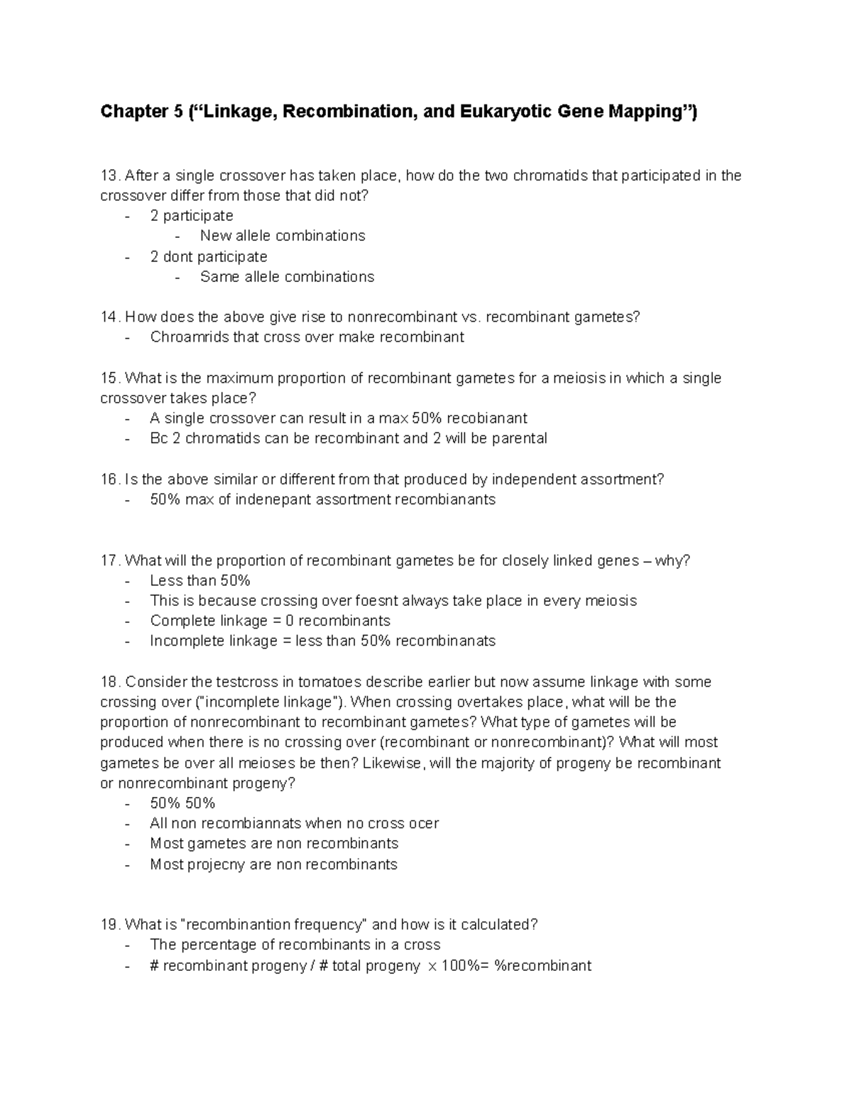 “Linkage, Recombination, and Eukaryotic Gene Mapping” part 2 - Google ...