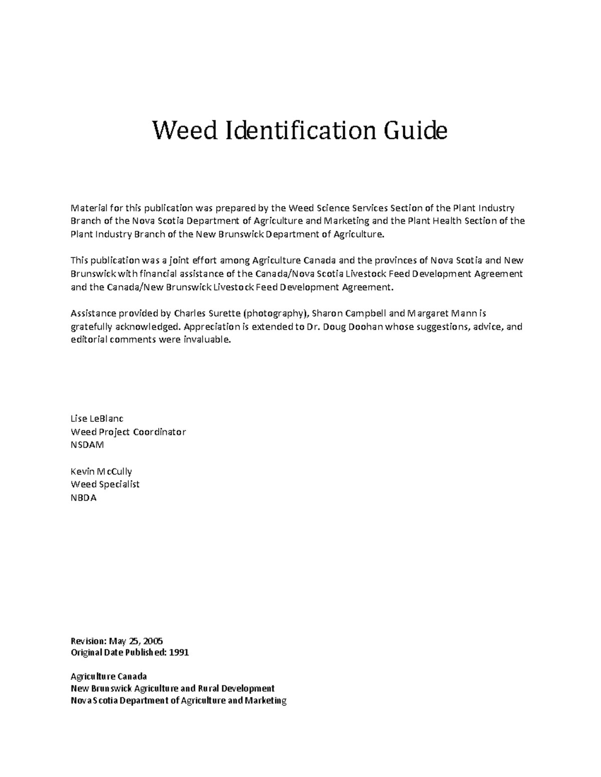 Weed-identification-guide - Weed Identification Guide Material for this ...