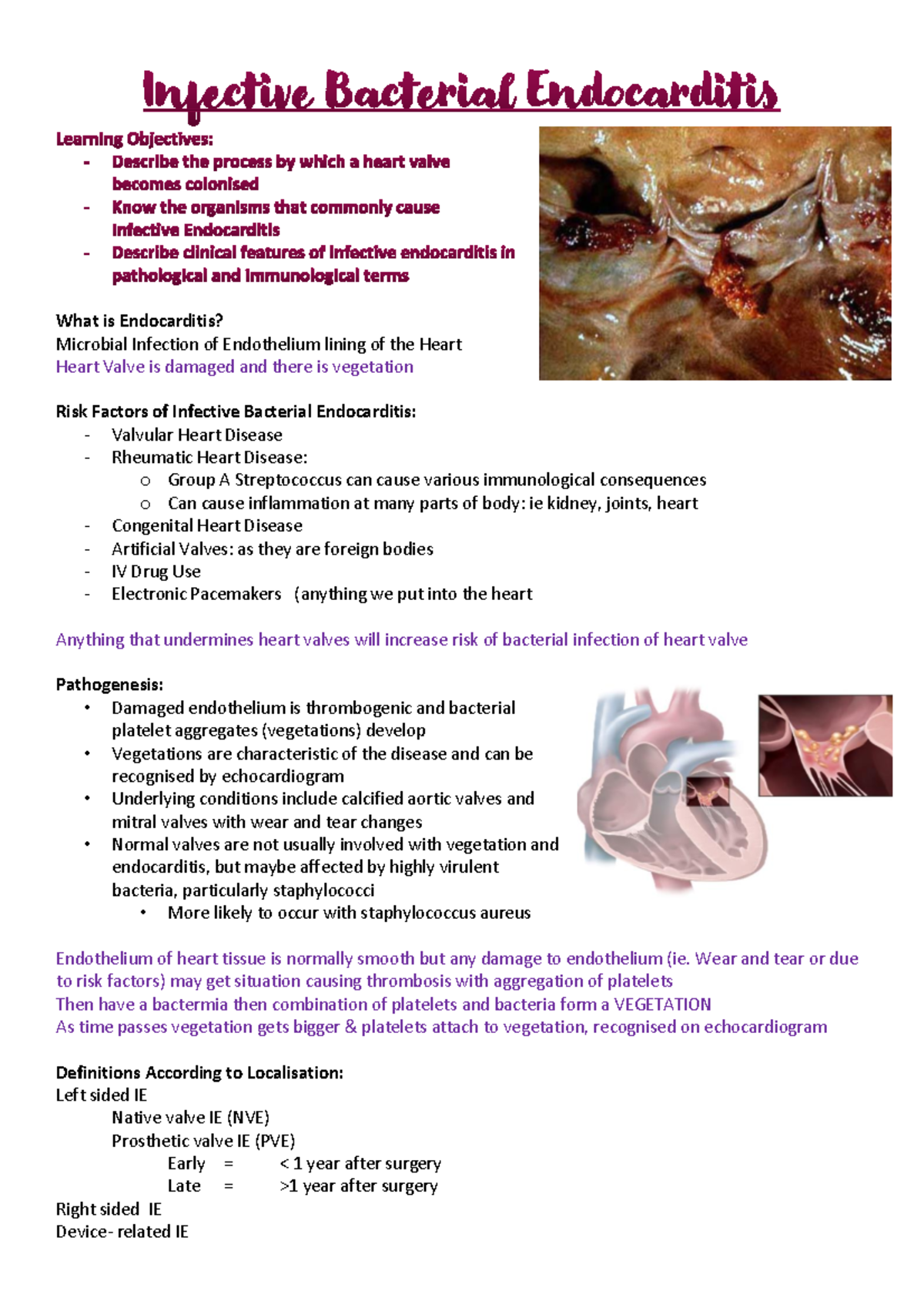 Endocarditis - What is Endocarditis? Microbial Infection of Endothelium ...