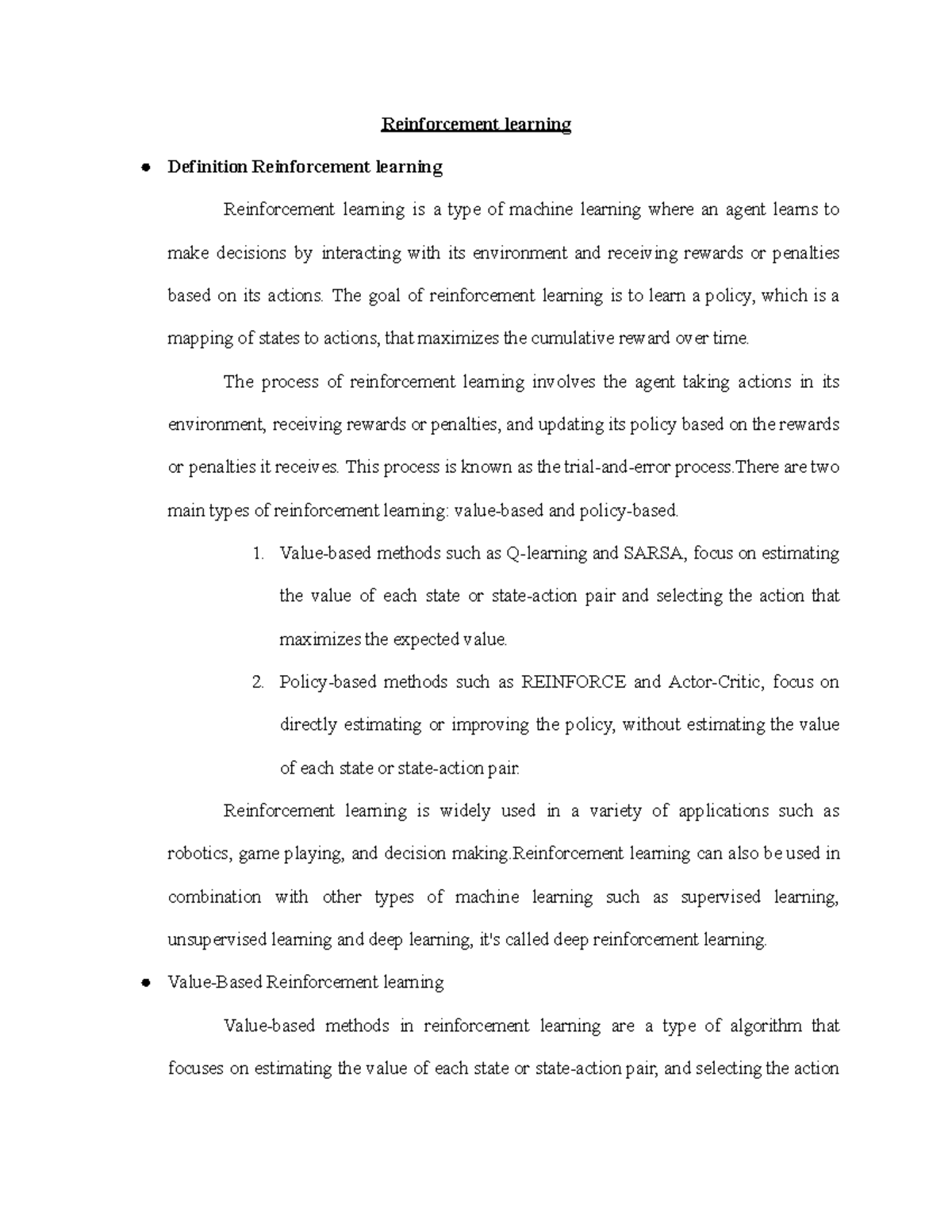 Reinforcement learning - The goal of reinforcement learning is to learn ...