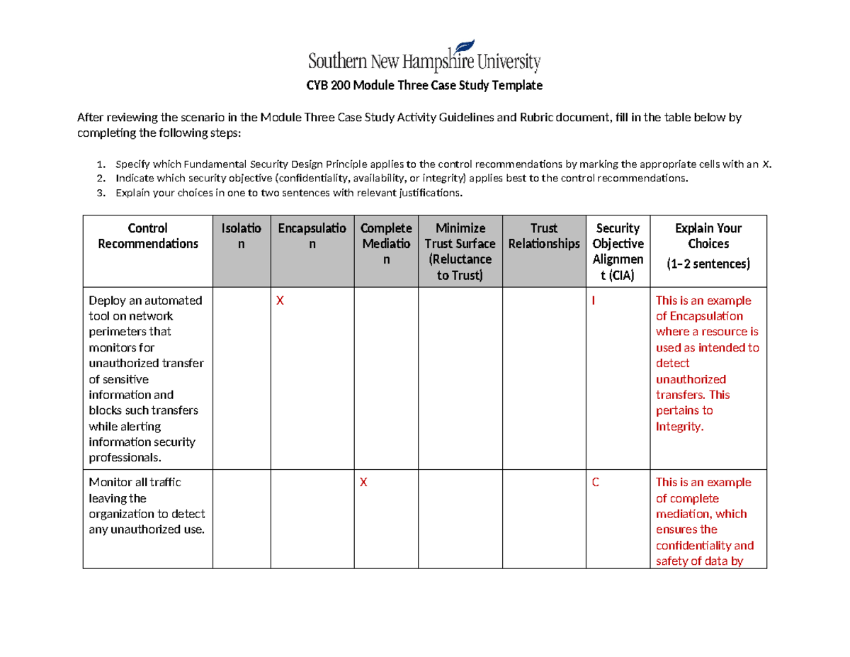 CYB 200 Module Three Case Study Template Ben Krantz - CYB 200 Module ...