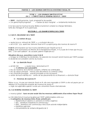 Droit-fiscal-PDF - Cours de droit fiscal L2 Droit - Droit Fiscal Introduction générale Le DF c ...