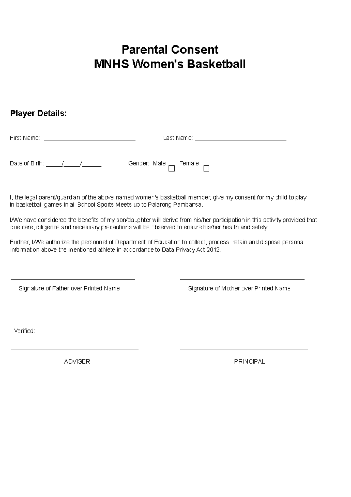 Document - kilalalal - Parental Consent MNHS Women's Basketball Player ...