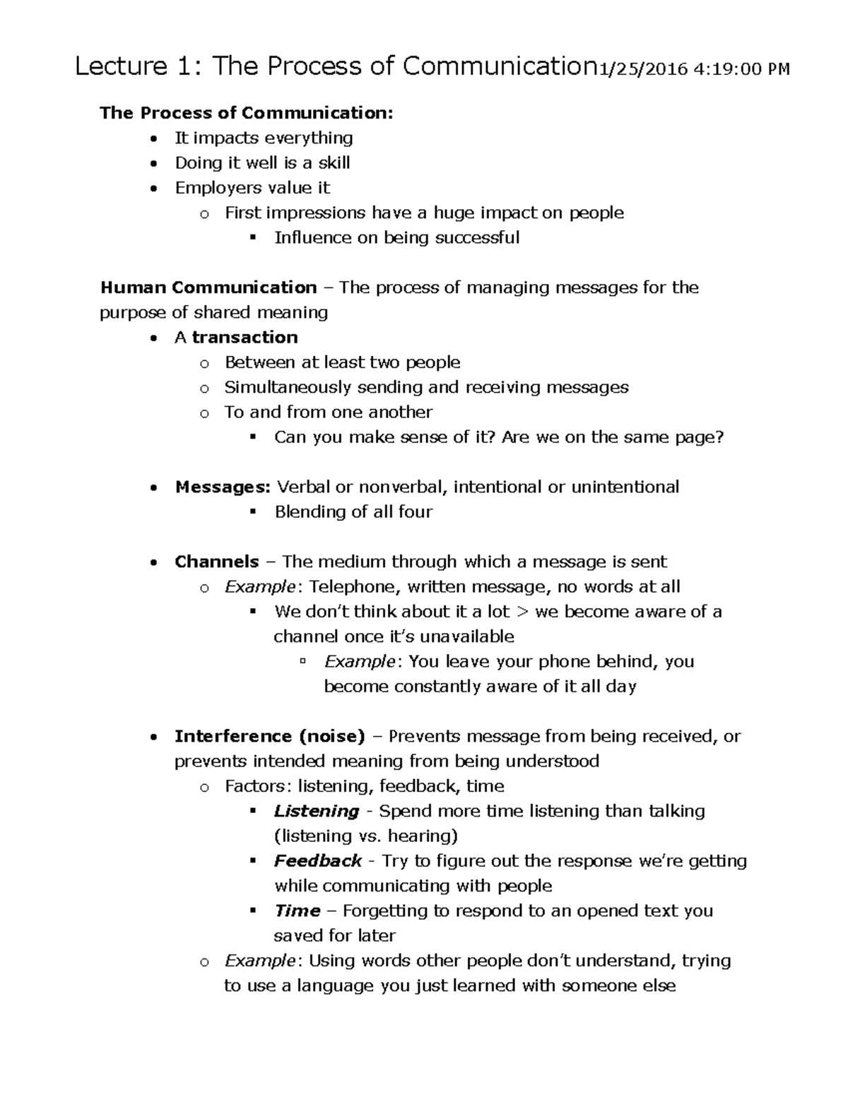 Lecture notes, lectures 1-21 - Lecture 1: The Process of 4:19:00 PM The ...