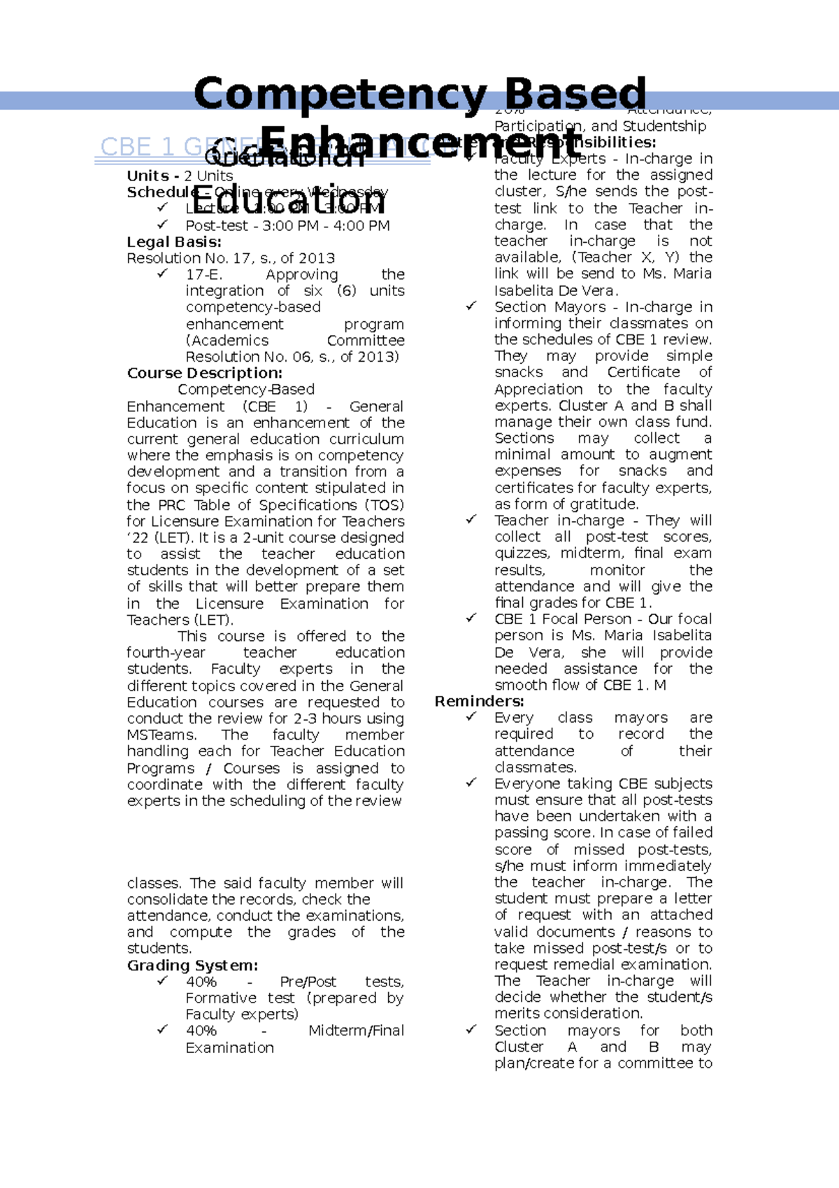 Compilation OF Notes - Microeconomics - Units - 2 Units Schedule ...