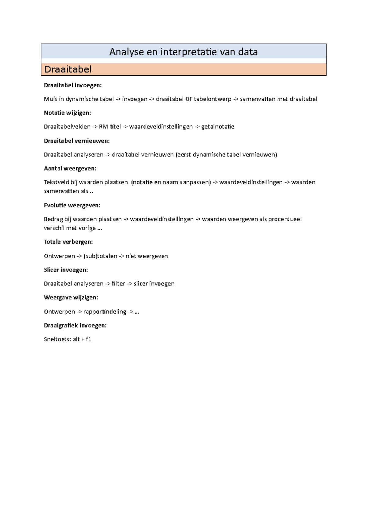 Analyse en interpretatie van data - Analyse en interpretatie van data ...