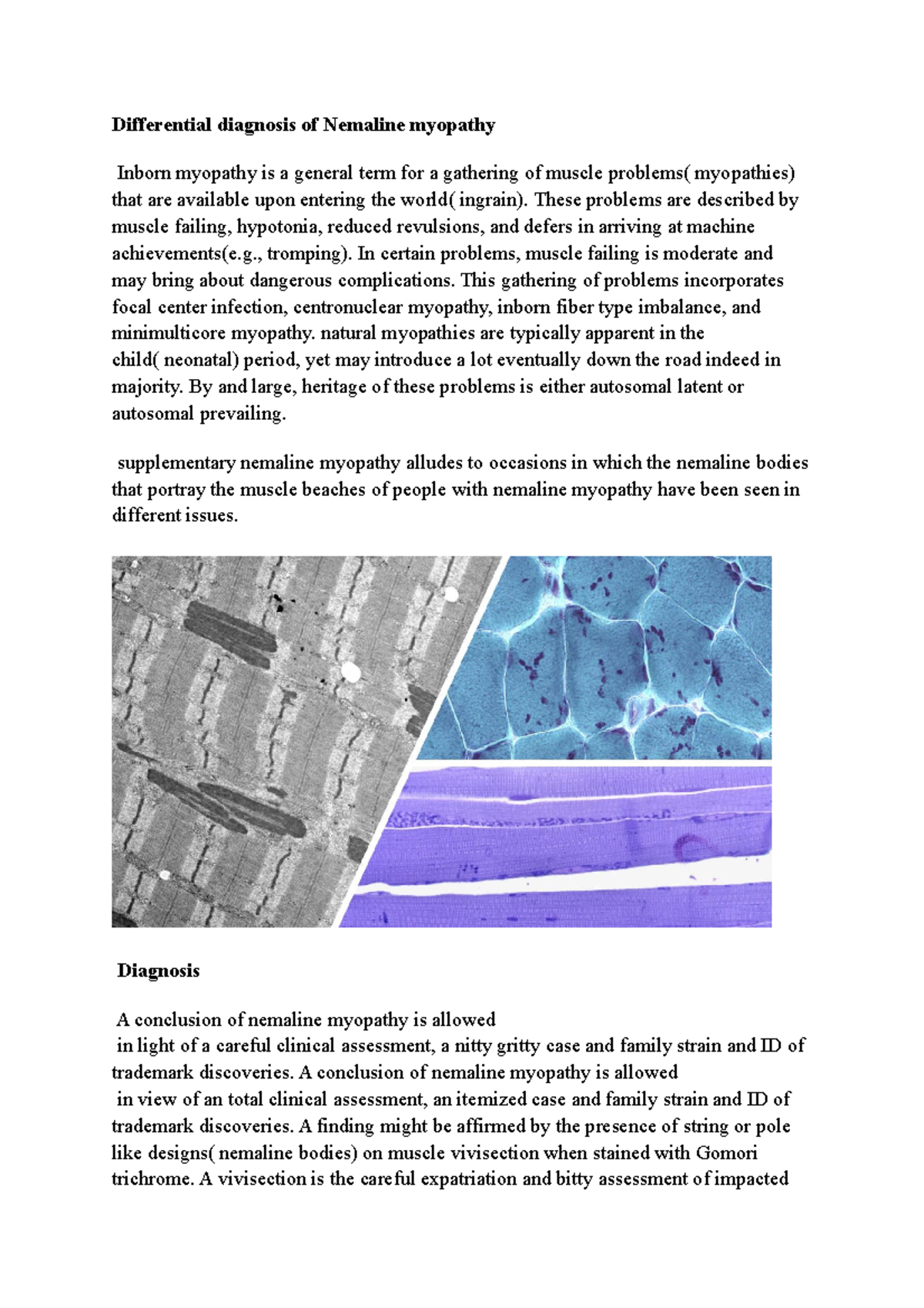 Diagnosis and treatment of Nemaline myopathy-1 - Differential diagnosis ...