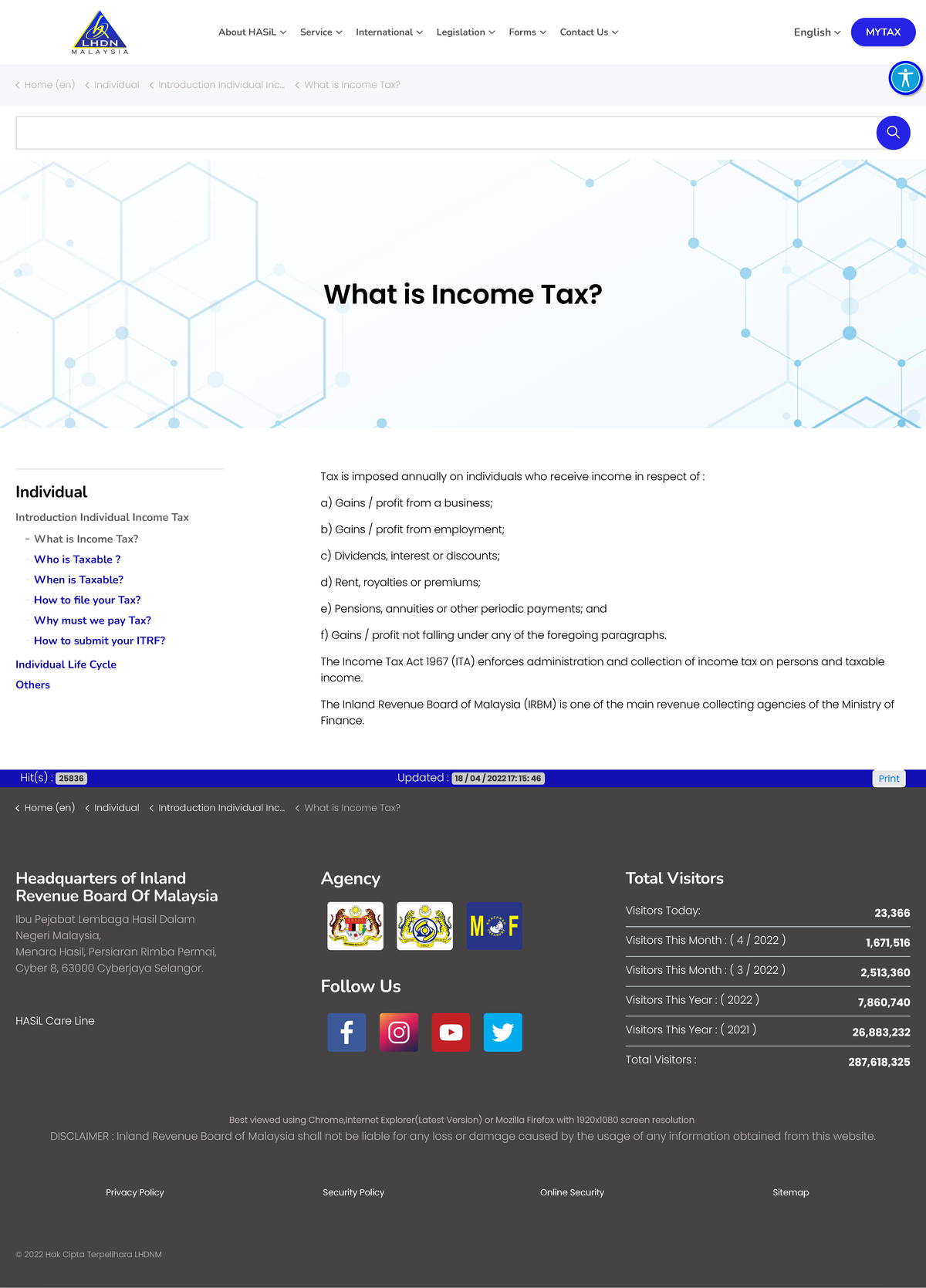 WHAT IS Income TAX - ÿ Home (en) ÿ Individual ÿ Introduction Individual ...