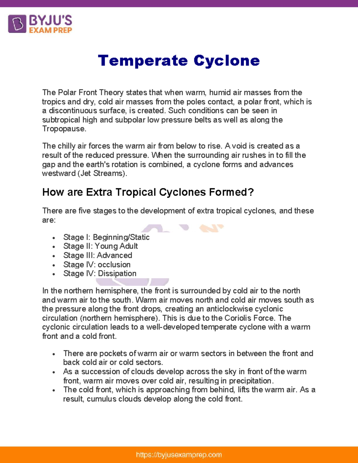 Temperate cyclone upsc notes 42 - Temperate Cyclone The Polar Front ...