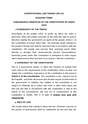 Constitutional theory LPR111 Session 5-6 - CONSTITUTIONAL LAW THEORY ...
