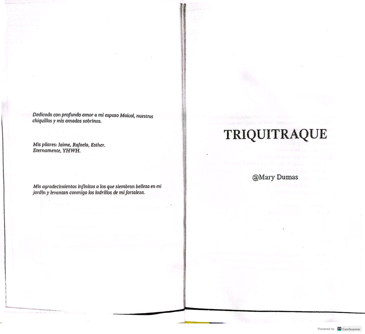 Triquitraque - Lectura - Dedicada con profundo amor a mi esposo Maicol ...
