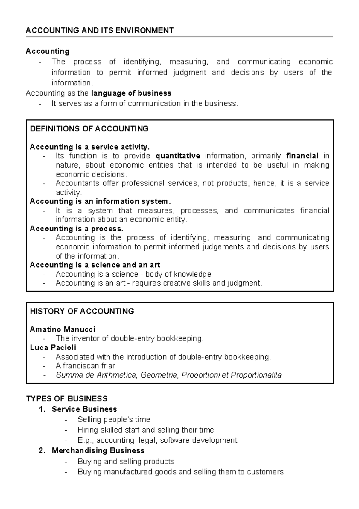 Accounting and its Environment - ACCOUNTING AND ITS ENVIRONMENT ...