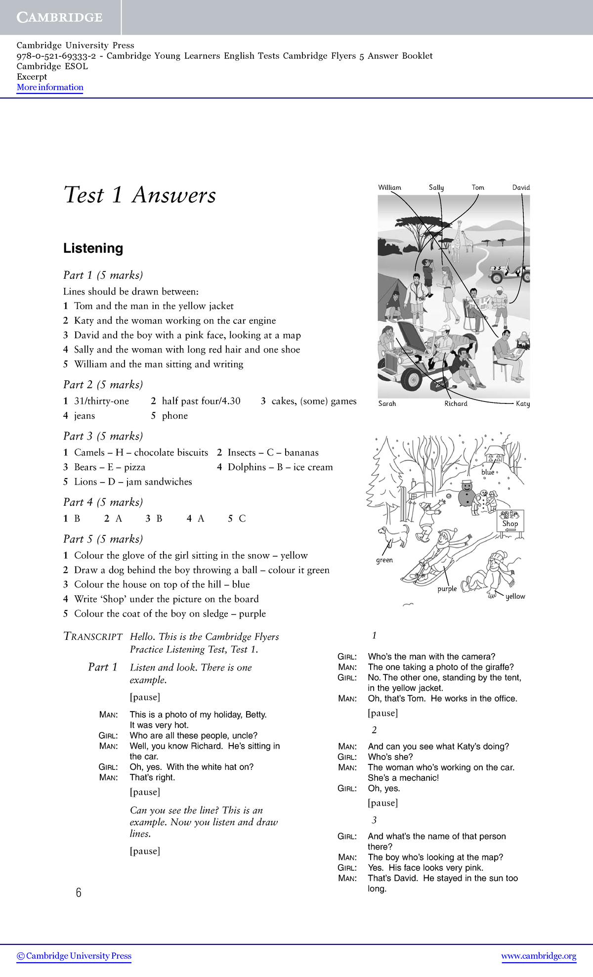 9780521693332 excerpt - Test 1 Answers Listening Part 1 (5 marks) Lines ...