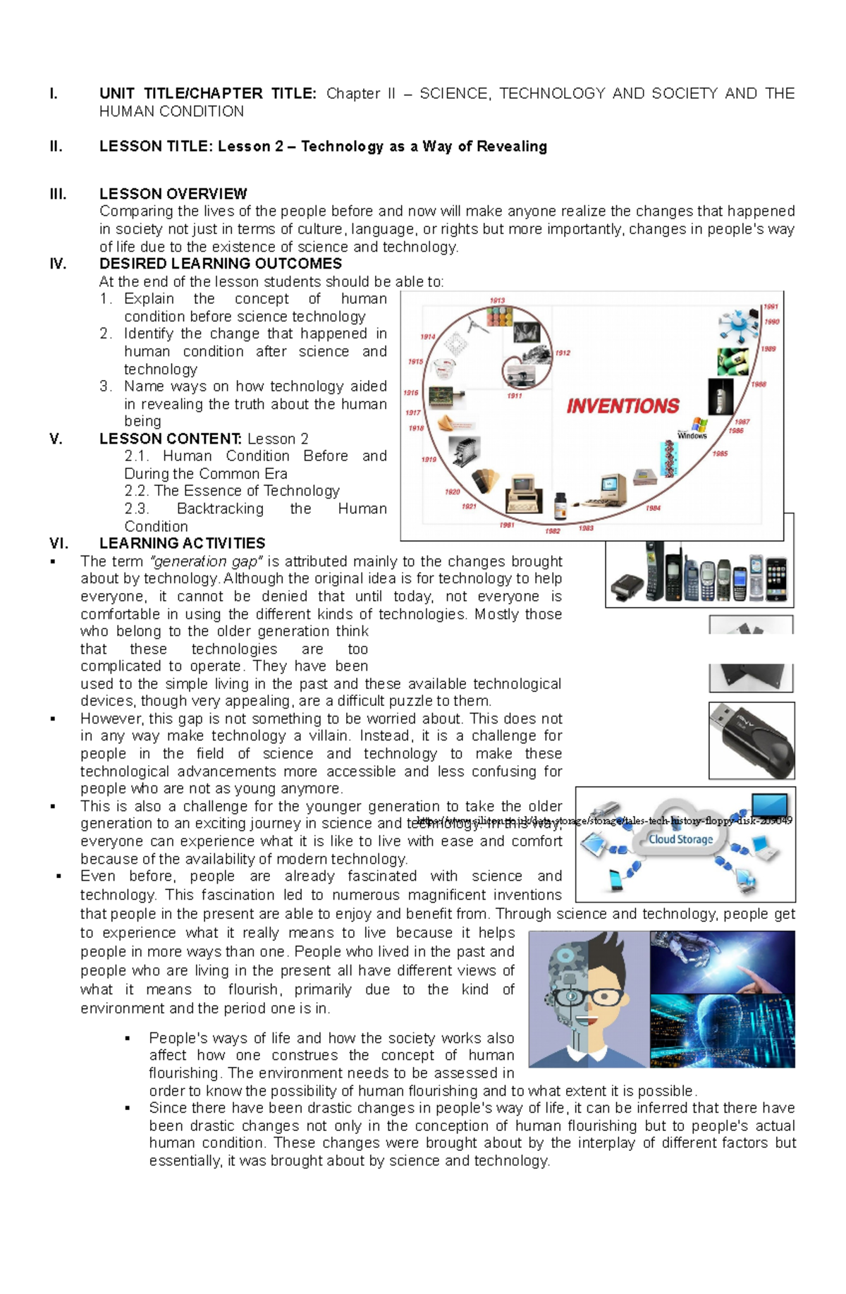 Sts mod 7 final - STS - I. UNIT TITLE/CHAPTER TITLE: Chapter II ...
