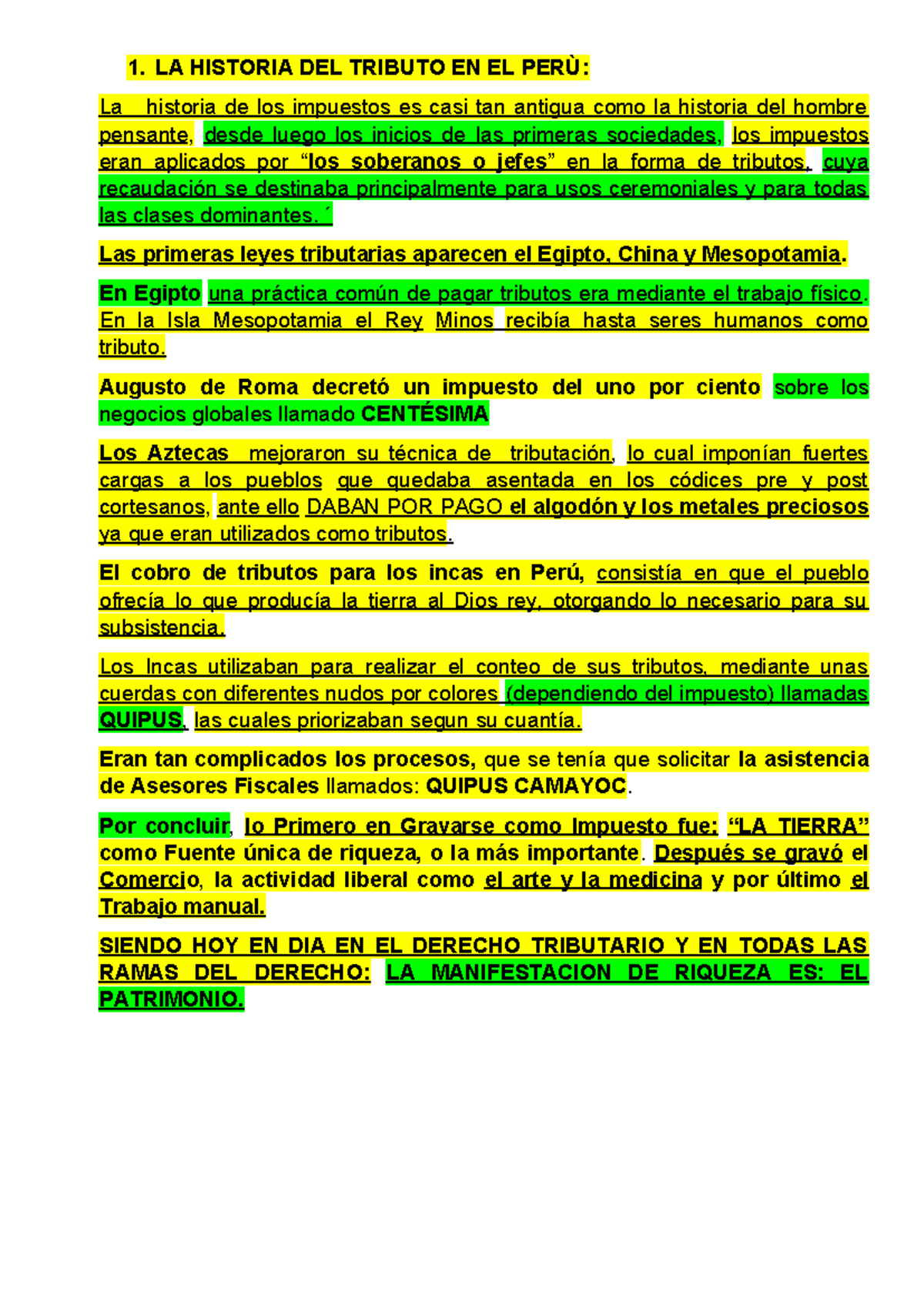 Actualmente en el Perú los ciudadanos - 1. LA HISTORIA DEL TRIBUTO EN EL PERÙ: La historia de ...
