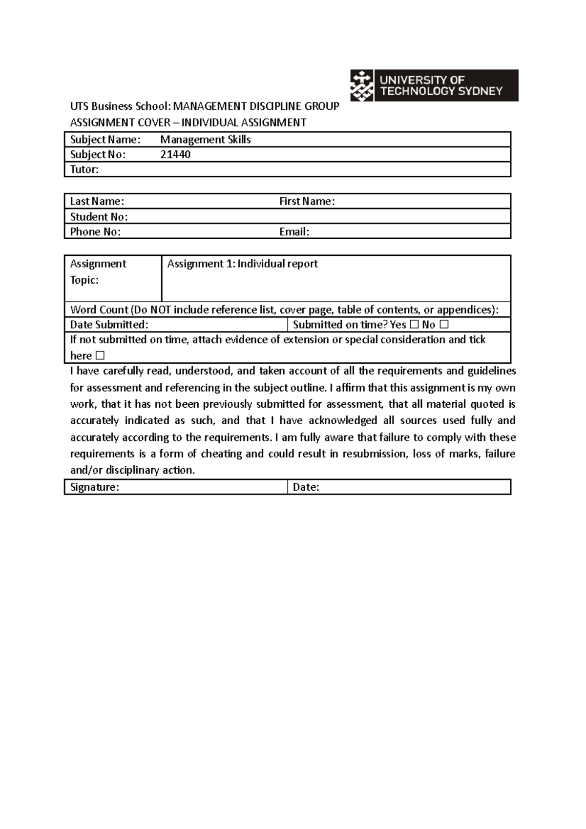 Revised Gean3 2000 management skills - UTS Business School: MANAGEMENT ...
