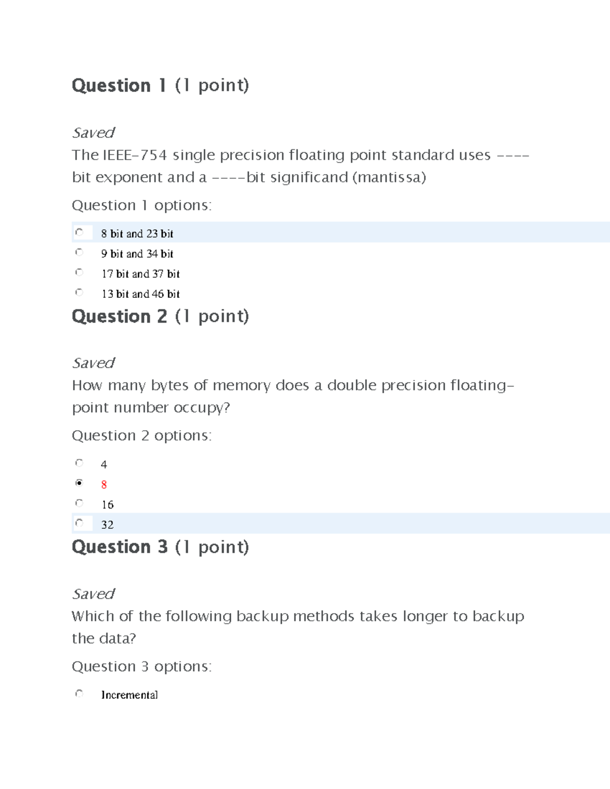 Quiz 4 Attempt 2-converted - Saved The IEEE-754 single precision ...
