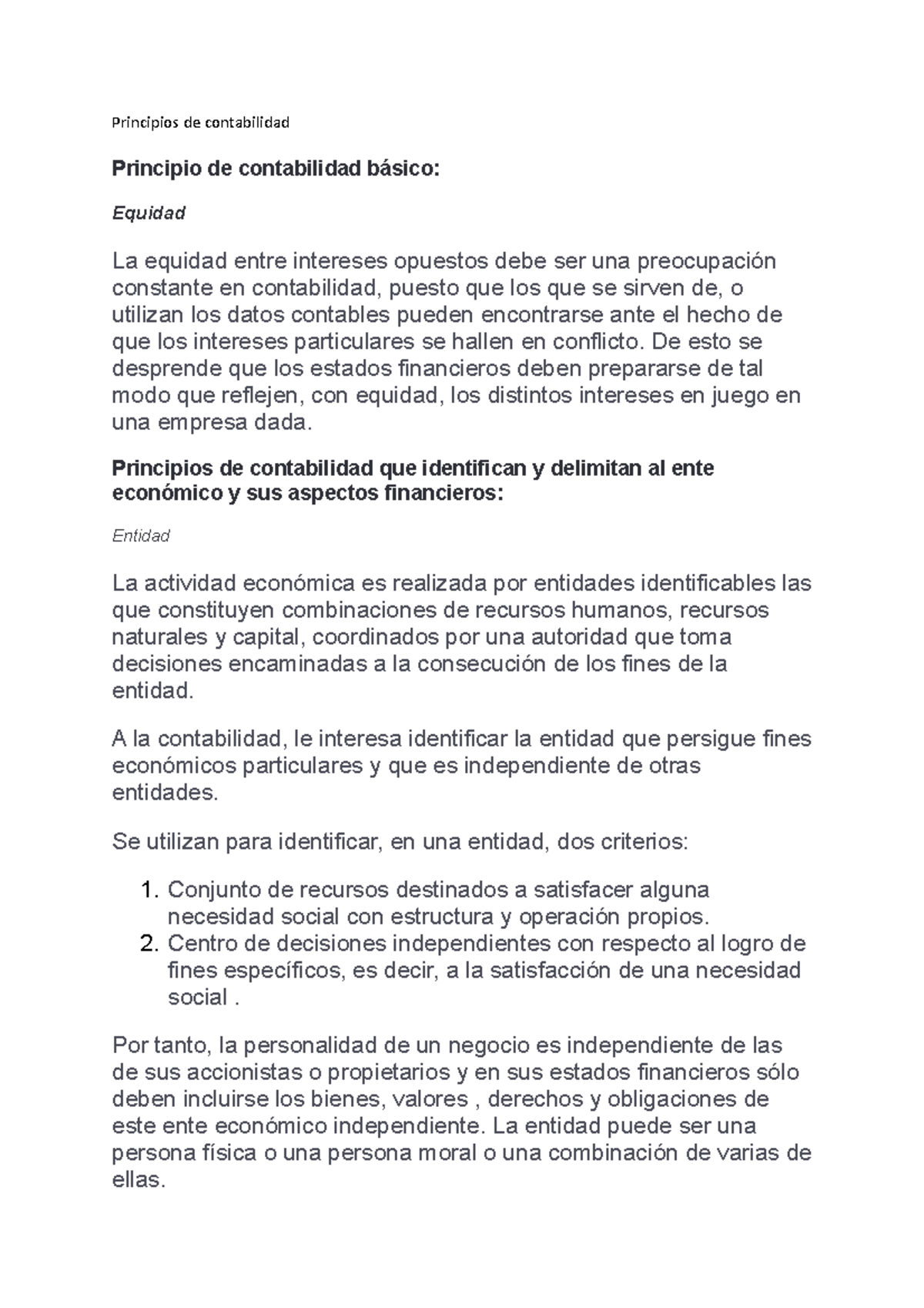 Principios de contabilidad - Principios de contabilidad Principio de ...
