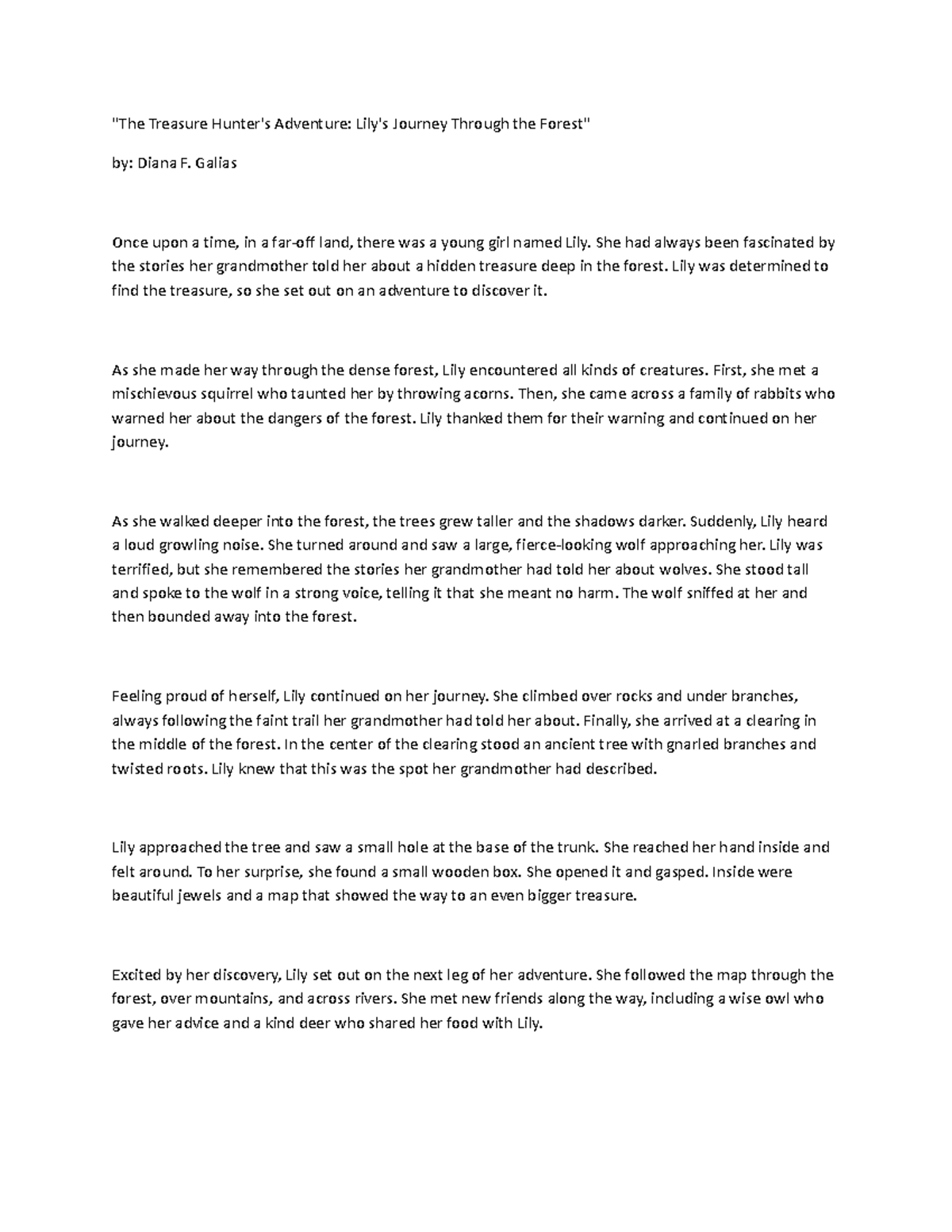 Sample Adventure book - Hope this helps. - "The Treasure Hunter's ...