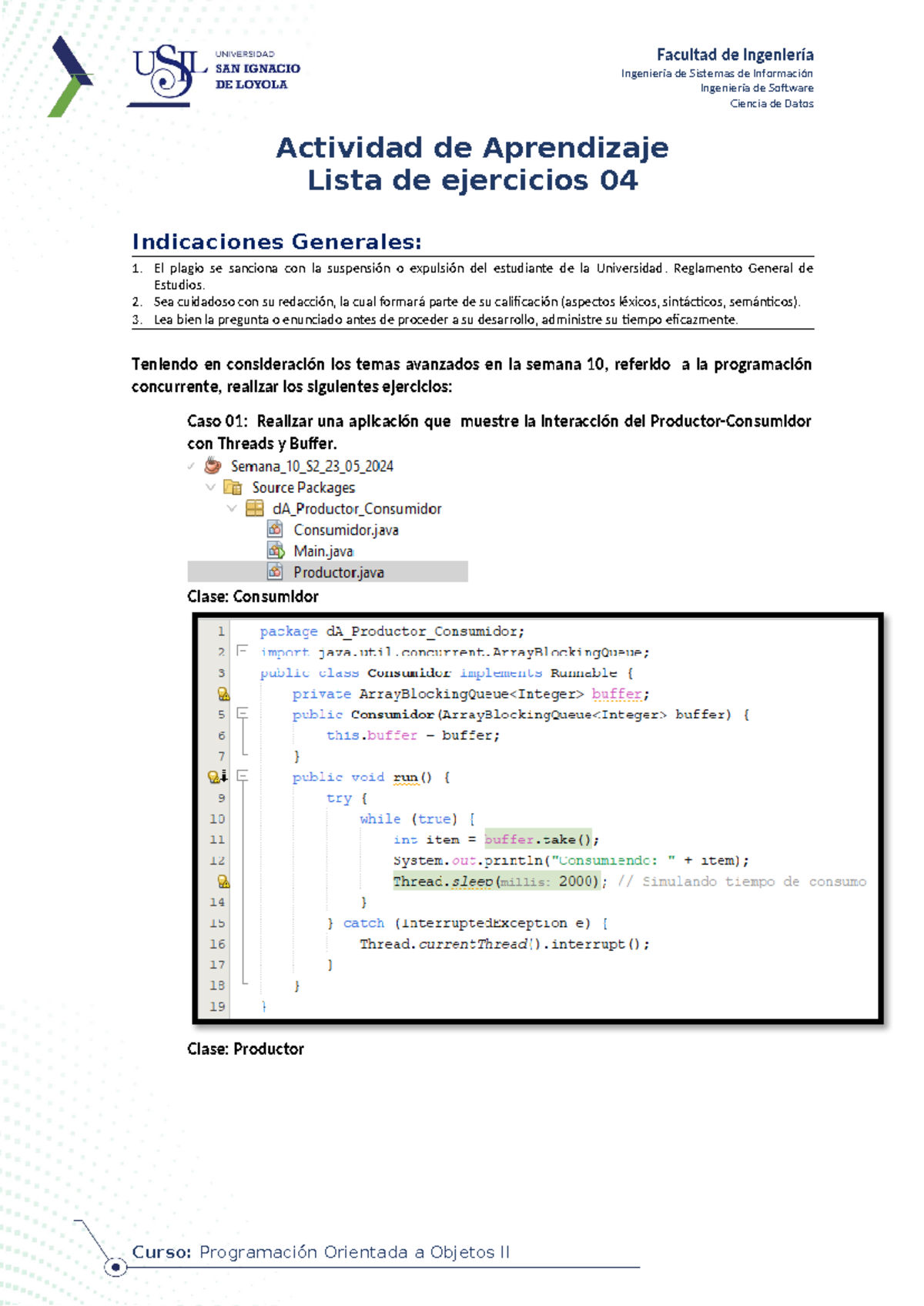 [10-3] Actividad- Lista DE Ejercicios 04- Pooii - Ingeniería de ...