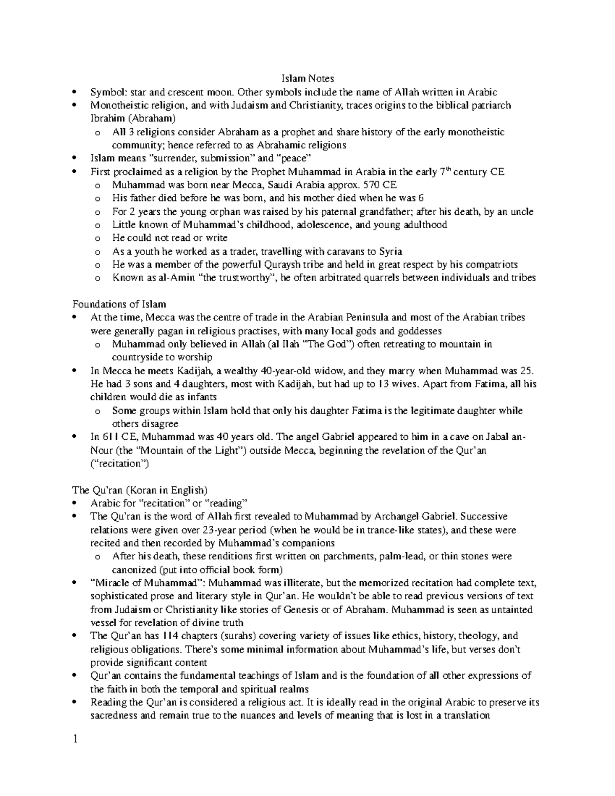 Islam Notes - Islam Notes Symbol: star and crescent moon. Other symbols ...