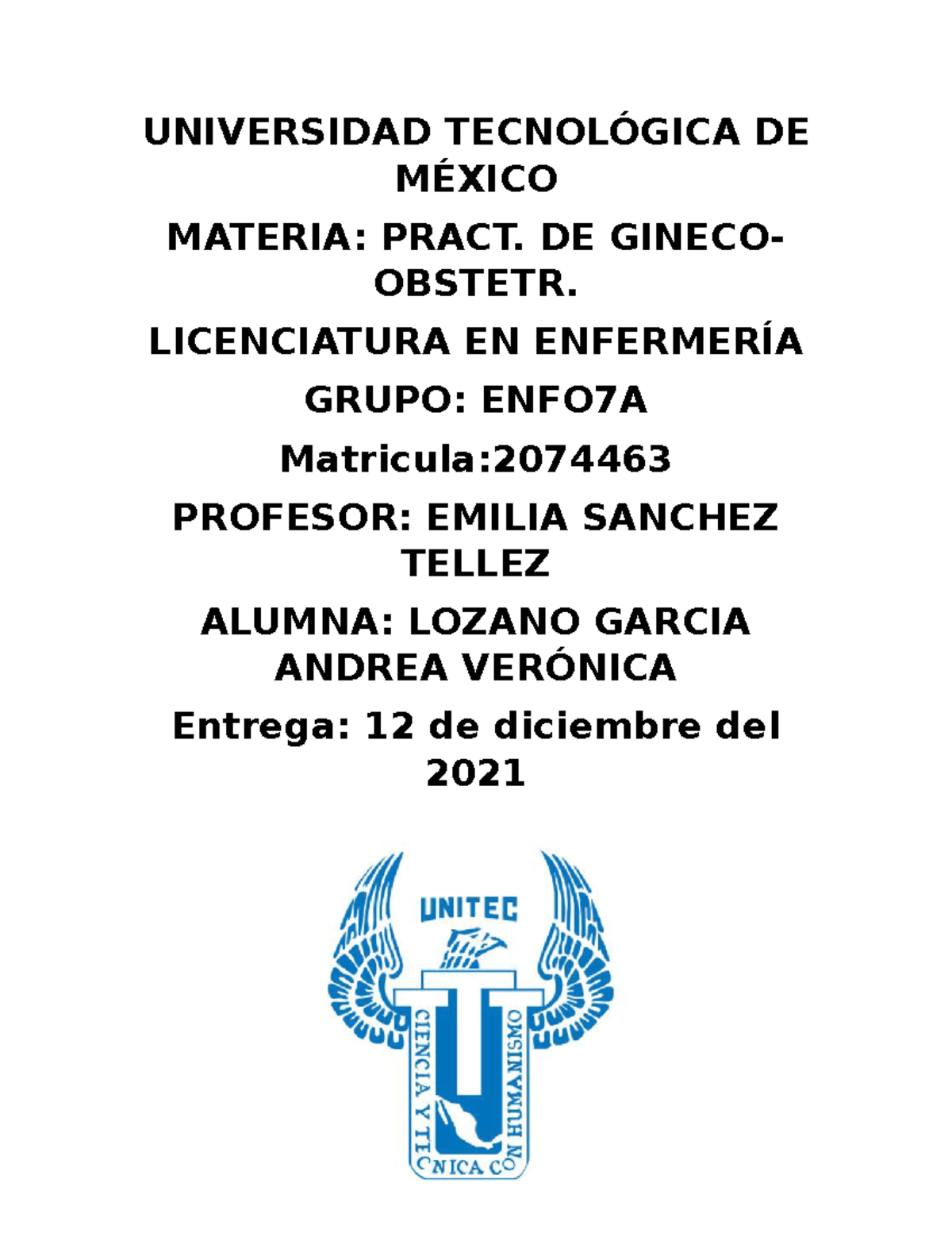 Body in - uhouh - UNIVERSIDAD TECNOLÓGICA DE MÉXICO MATERIA: PRACT. DE ...