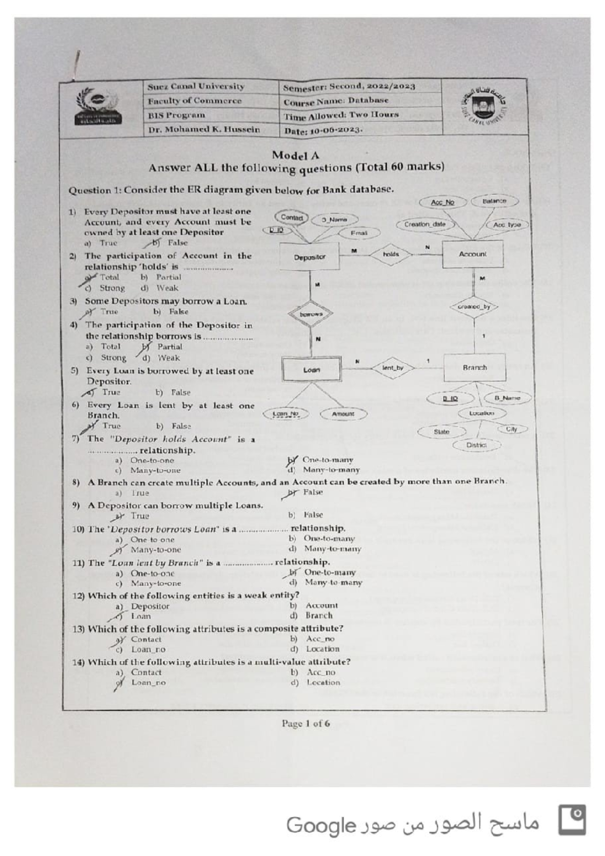 Database - Final Exam - database - Studocu