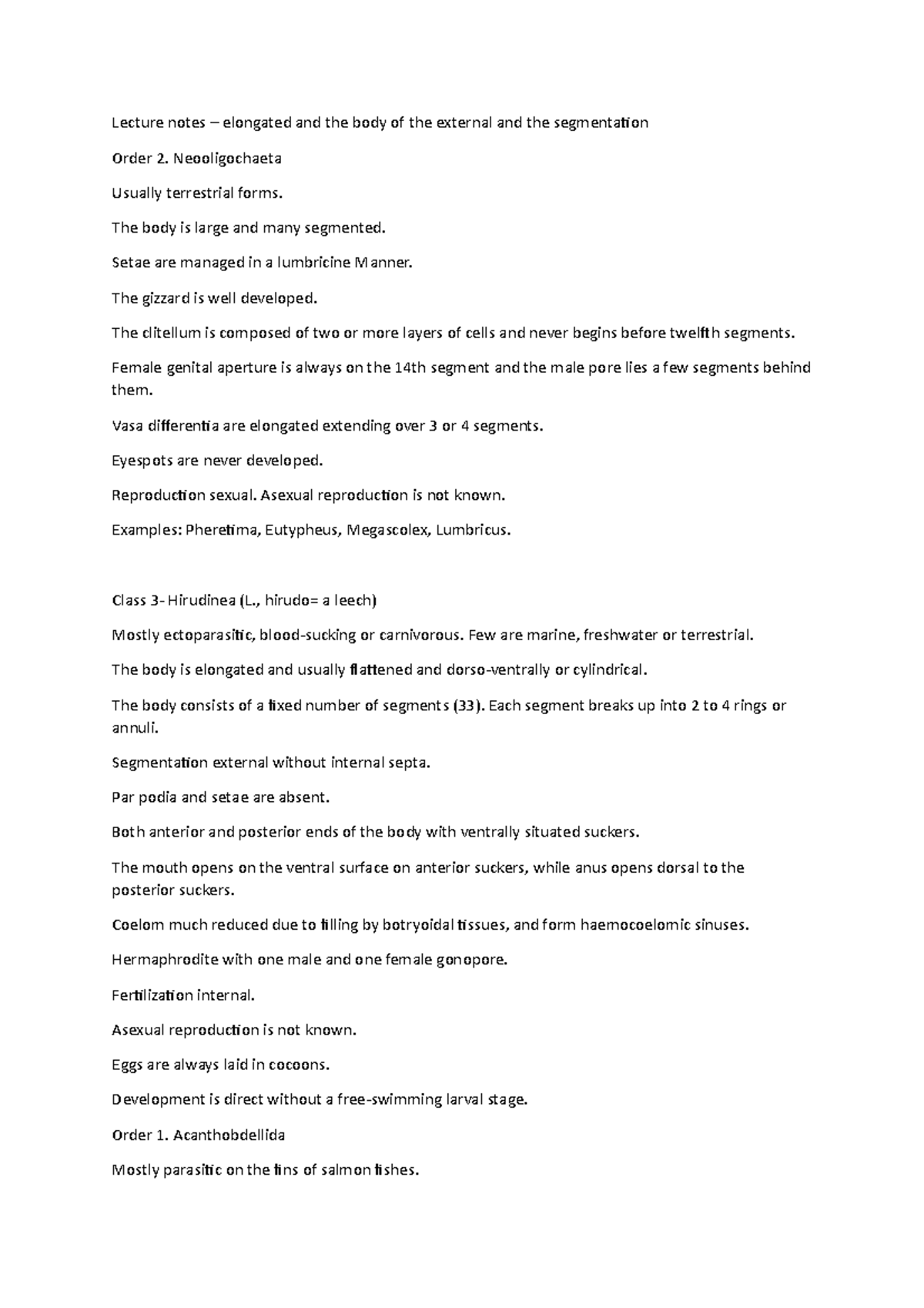 Lecture notes – elongated and the body of the external and the ...