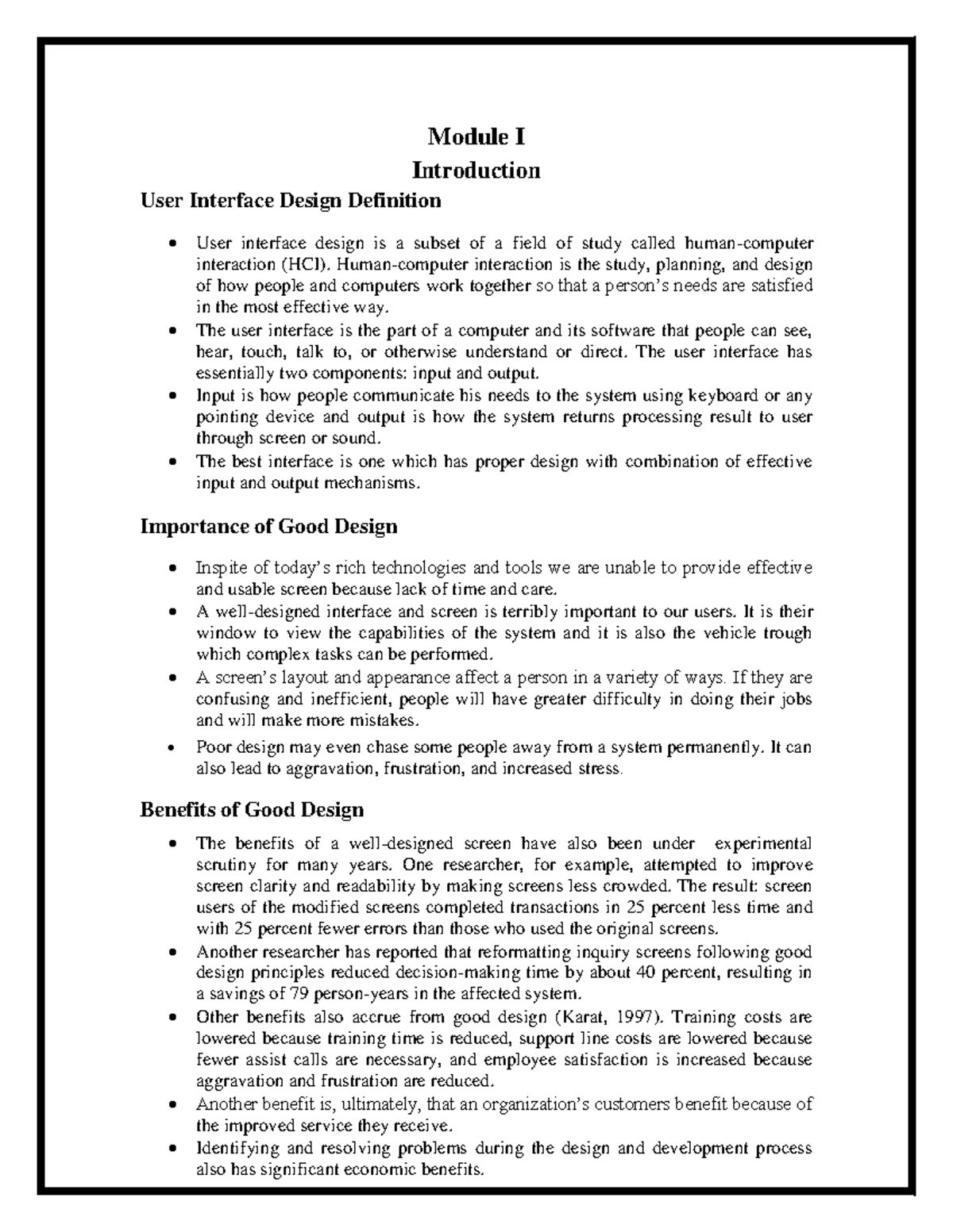Module 1 17CS832 - Module I Introduction User Interface Design Definition User interface design ...
