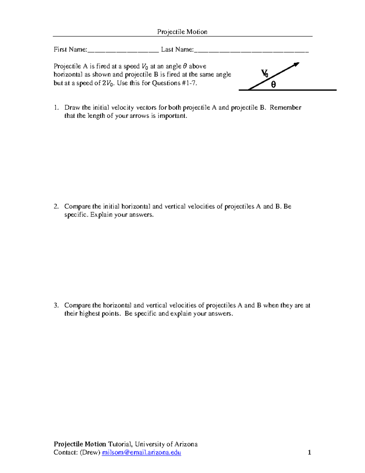 Projectile motion - Mandatory notes - Projectile Motion Tutorial ...