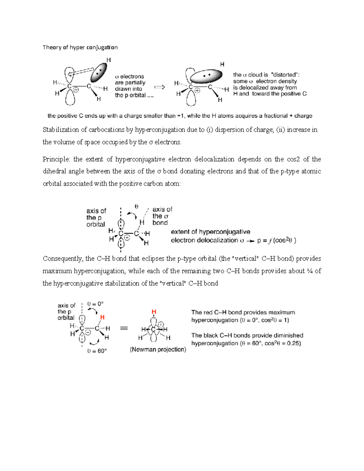 Theory of hyper conjugation - Theory of hyper conjugation Stabilization ...